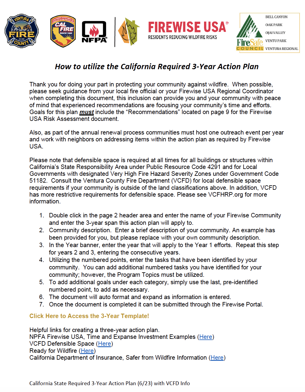 Important Safety Documents - Oak Park Fire Safe Council